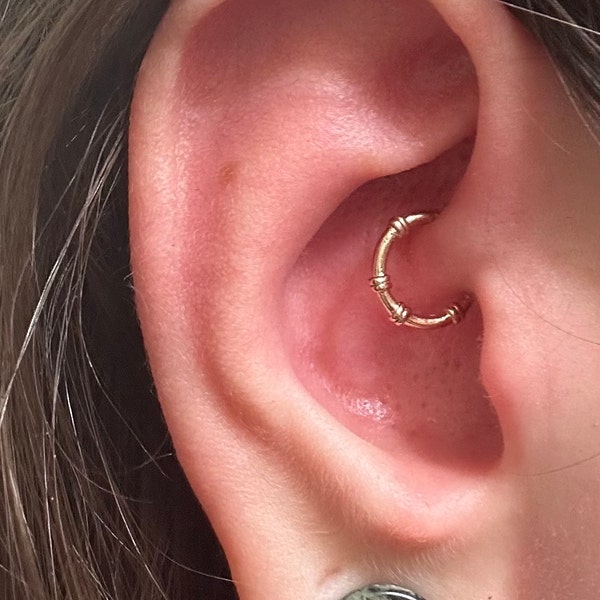 316L Stainless Steel Bones Conch Hoop, Gold Conch Clicker Seam Ring ...