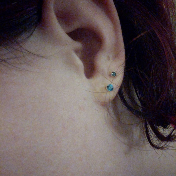 Tiny Opal Studs, 2mm Studs Earrings, Sterling Silver, Opal Jewelry ...