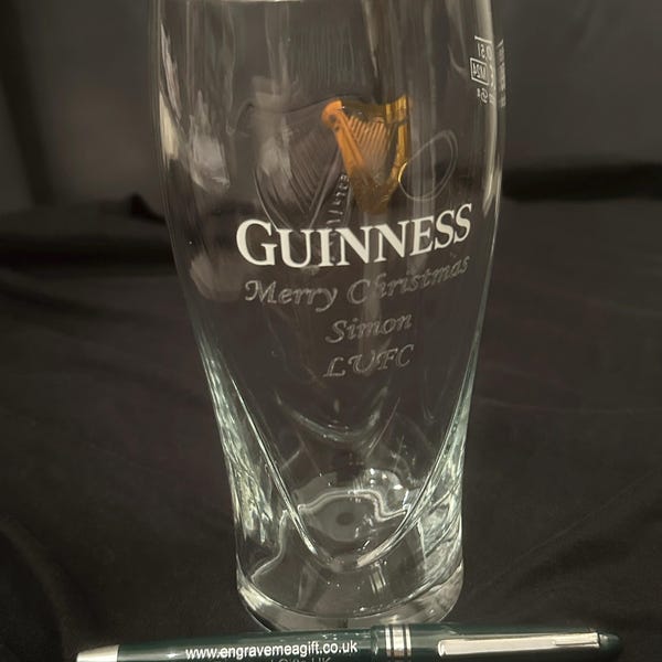 Personalised Engraved Pint Guinness Glass, Perfect for Any Guinness ...