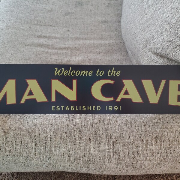 Welcome Man Cave Sign, Personalized Established Date Sign, Custom Est ...