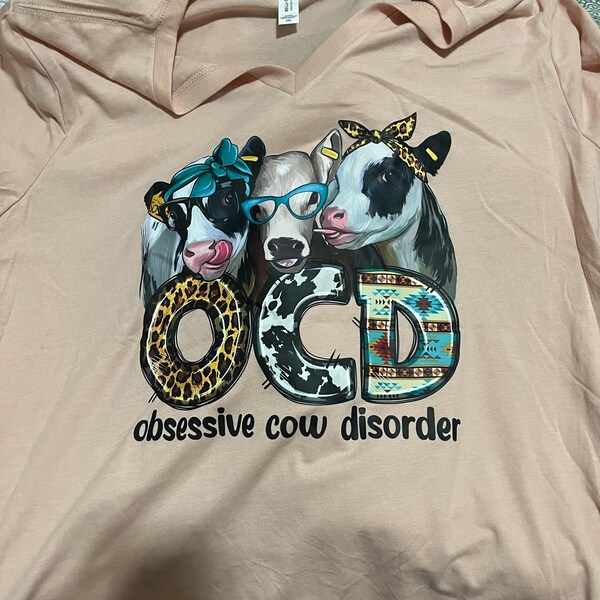 Obsessive Cow Disorder Cute Animal Lovers Sweatshirt, Patterned ...