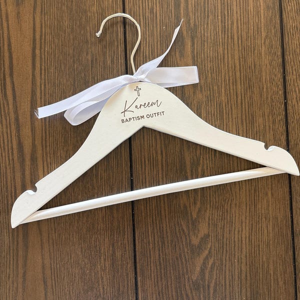 Hanger for Christening / Baptism / First Holy Communion, Personalised ...