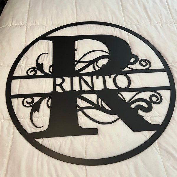 Metal Monogram Sign, Custom Metal Sign, Metal Name Sign, Initial Sign ...