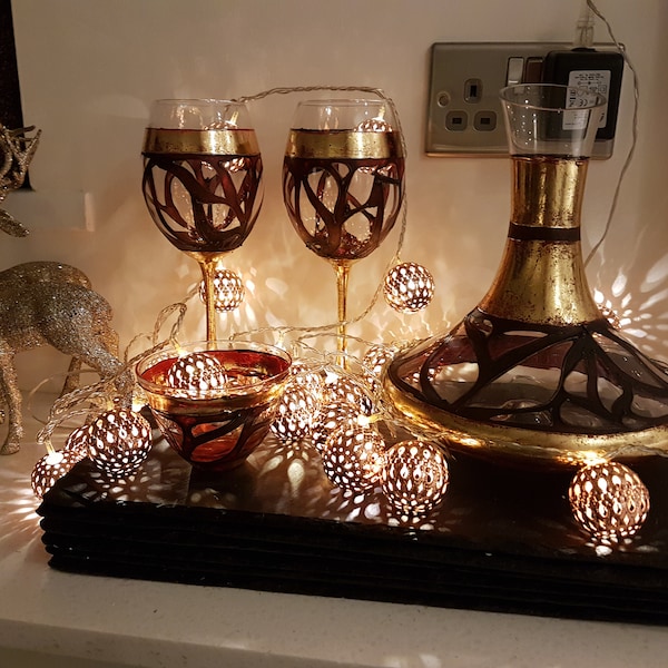 Copper Wedding Gift, Wine Decanter, 7th Anniversary Gift, Hand Painted ...