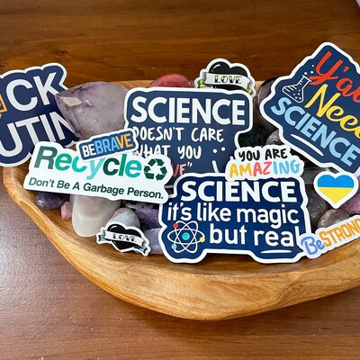 Cute Science Stickers for Laptop or Water Bottle, Sticker Pack, Graphic ...
