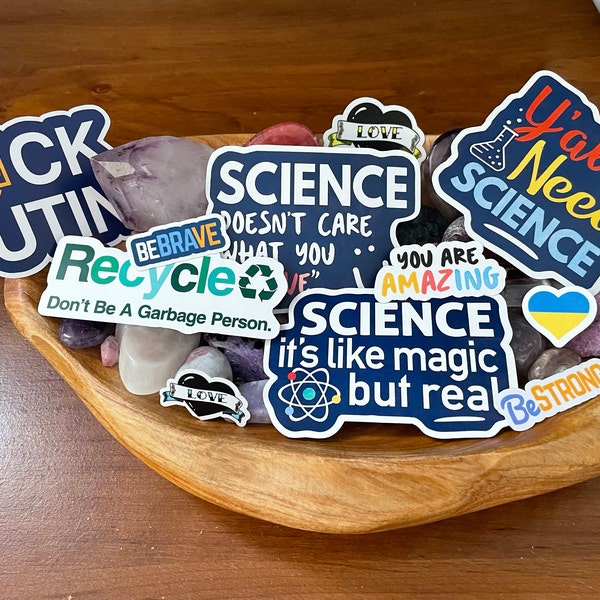 Cute Science Stickers for Laptop or Water Bottle, Sticker Pack, Graphic ...