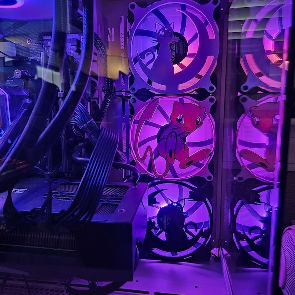 Crescent Moon Cat Gaming Computer Fan Shroud / Grill / Cover - Custom ...