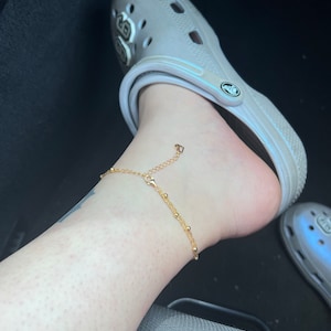 Duo Bead Chain Anklet Delicate Anklet Fine Beaded Chain Anklet Summer ...