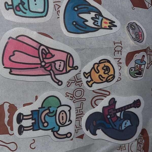 Adventure Time Vinyl Cartoon Sticker Pack. Weatherproof for Laptops or ...