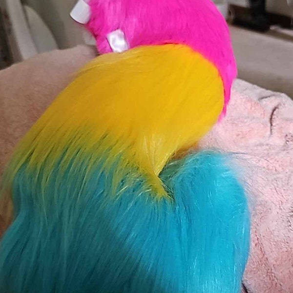 Pansexual LGBT Curled Pride Fursuit Tail - Etsy