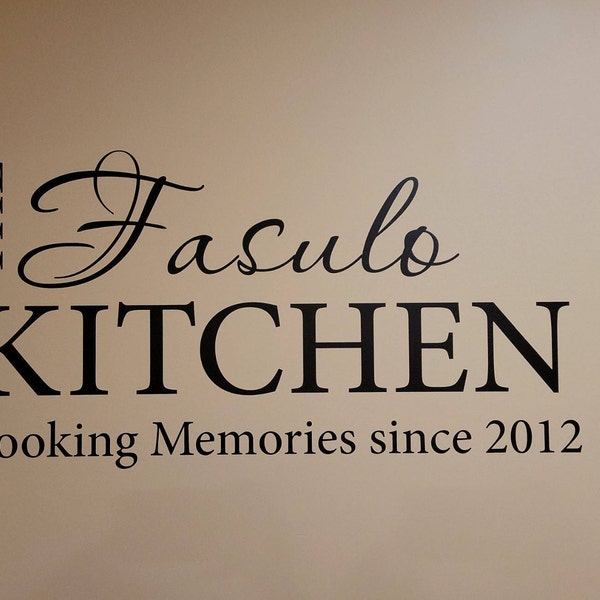 Personalized Name Kitchen Wall Decal | Cooking Memories | Established ...