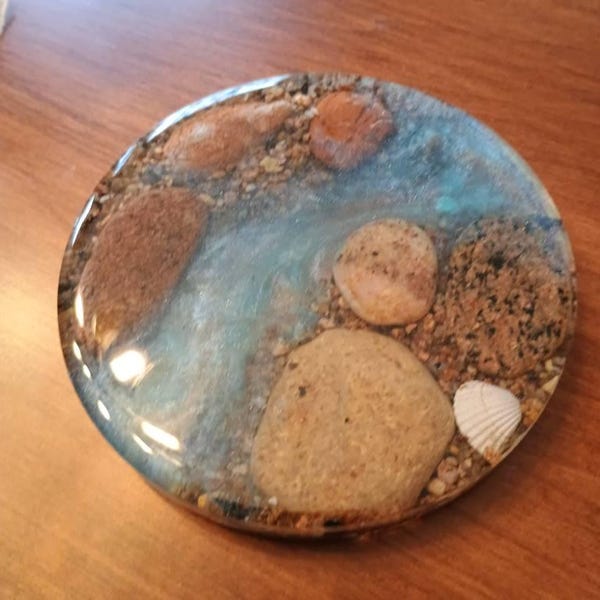 Epoxy River Coasters, Epoxy Art, Resin Coasters, Pebble Beach, Blue ...