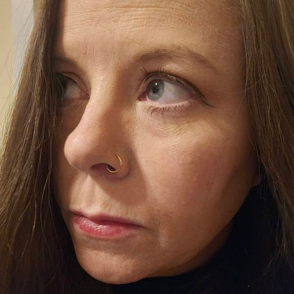 14k Solid Gold Nose Hoop, 6mm, 7mm, 8mm, 9mm 20g Hoop Snug Nose Ring ...