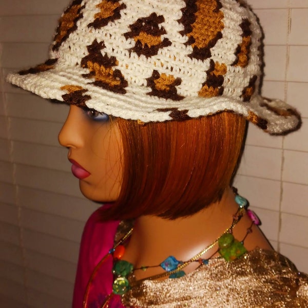 CROCHET HAT PATTERN | Leopard Print Hat - Etsy