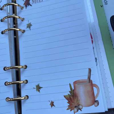 PRINTED Fall Notes Writing Paper Planner Insert Pages A5 - Etsy