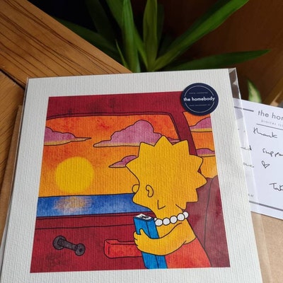 The Simpsons Sunset Watercolour Print, Scenic Simpsons, Lisa Simpson ...