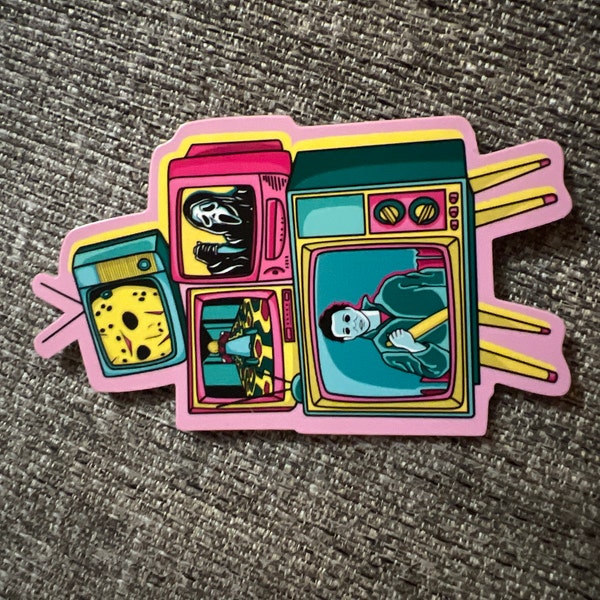 Horror Art Sticker, TV Sticker Decal, Classic Horror Stickers, Pop Art ...