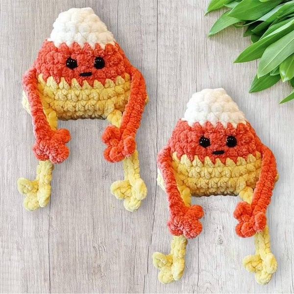 Leggy Candy Corn Crochet Pattern. No Sew PDF Download Halloween Crochet. Fall/halloween Market ...