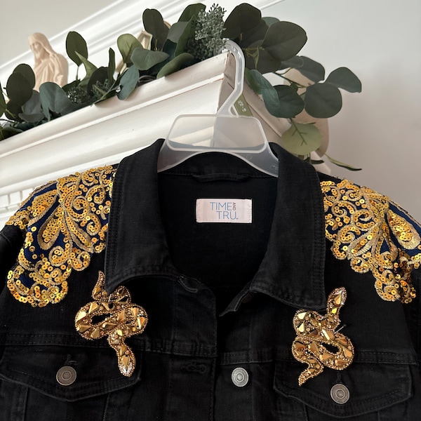 Beaded Snake Patches, Python Rhinestone DIY Patch, Immediate Ship From ...