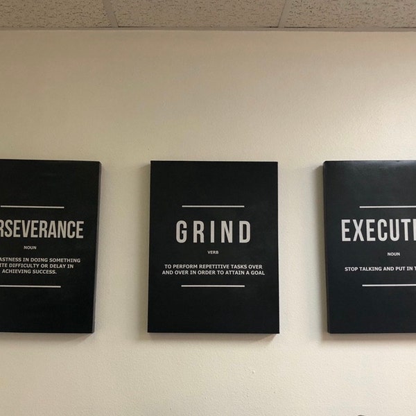 Execution Inspirational Canvas Print Motivational Wall Office Decor Art ...