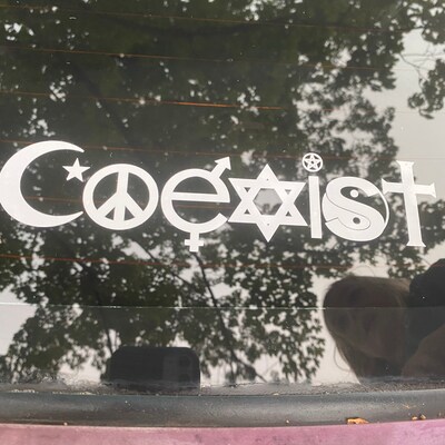 Coexist Vinyl Decal Car Window, Mirror, Bumper, Laptop, Cornhole ...