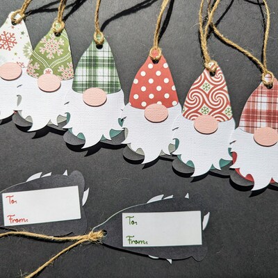 Gnome Gift Tag SVG Christmas Gift Wrapping Accessories Layered Paper ...