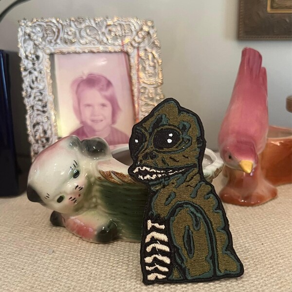 Reptile Human Creature Embroidered Patch - Etsy