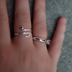 Music Note Ring-sterling Silver-hammered Texture-symbol Ring-symbolic ...