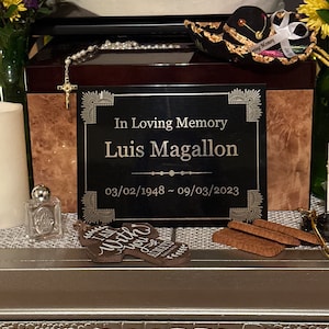 Laser Engraved Metal Plate Custom Memorial Plaque Personalized to Order ...