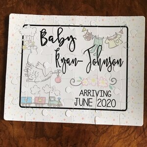 Baby Announcement Puzzle Pregnancy Announcement Personalized We're ...