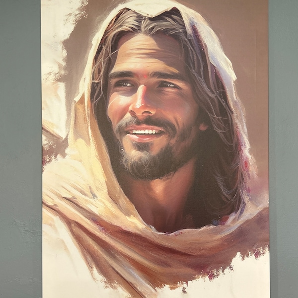 Jesus Laughing, Picture of Jesus, Watercolor Christ Art, Smiling Christ ...