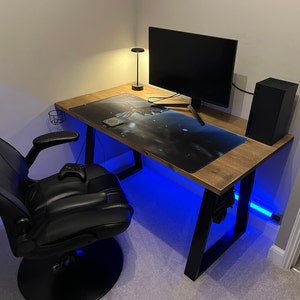 Bespoke Rustic Gaming Desk With A Frame Industrial Legs - Etsy UK
