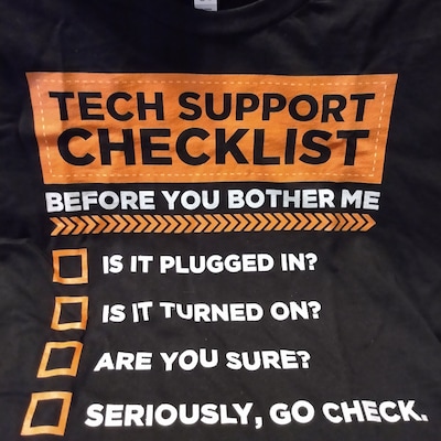 Tech Support Checklist Funny Computer Nerd Sysadmin Gift T-shirt ...