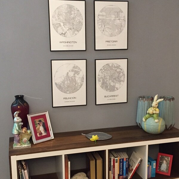 Set of 4 City Maps - Multiprint Discount - Any City in the World - Etsy