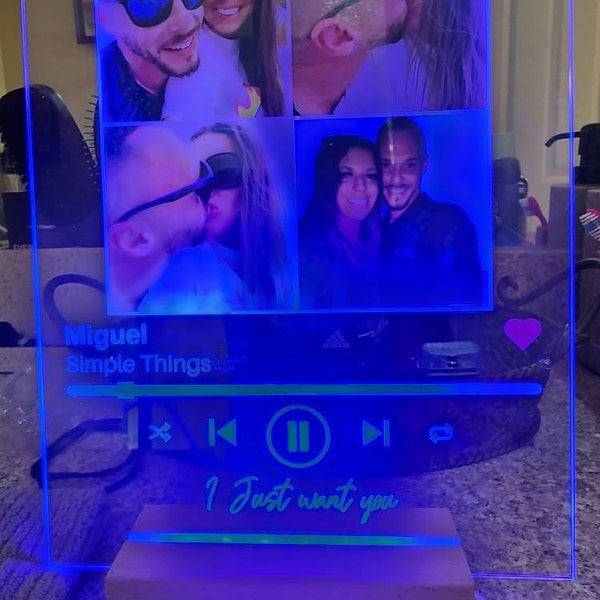 NEXT DAY SHIP Custom Song Plaque Acrylic Plaque Couples Gift With Code ...