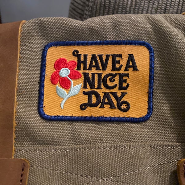 Vintage "have A Nice Day" Embroidered Iron on Patch 3 1/2" X 2 1/2" - Etsy