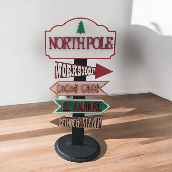 Christmas Street Signs, North Pole Street Signs, DIY Arrow Sign Kit ...