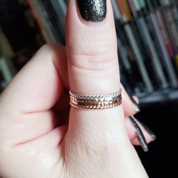 Sterling Silver Stacking Ring Set // Set of 8 Sterling Silver Stacking ...