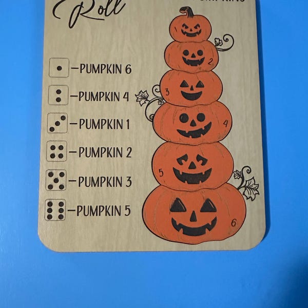 Laser Cut Digital File, Halloween Roll A Stack of Pumpkins Puzzle Game ...