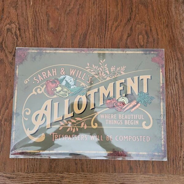Personalised Allotment Sign Metal Garden Vegetable Patch Wall Door ...