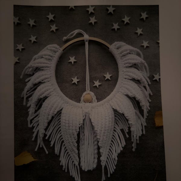Easy Macrame Angel PATTERN for Beginners, Guardian Angel Wall Hanging ...