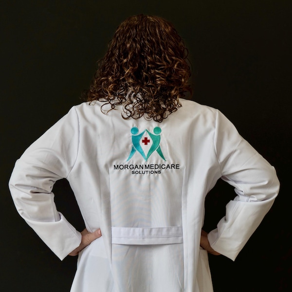 Black Lab Coat,custom Womens Lab Coat, Custom Lab Coat, Embroidered ...