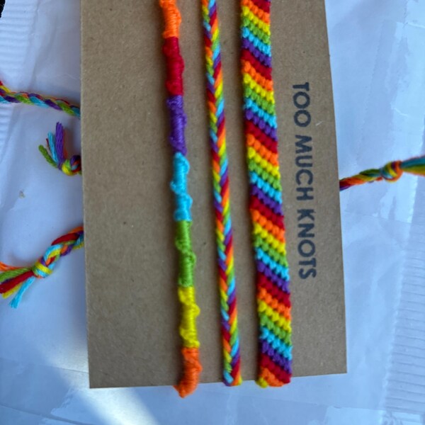 Set of 5 Thin Adjustable Friendship Bracelet/anklet/wristband - Etsy