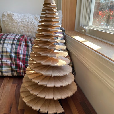 Handmade Wooden Christmas Tree Natural / 17in-42cm / Oak / Registered ...