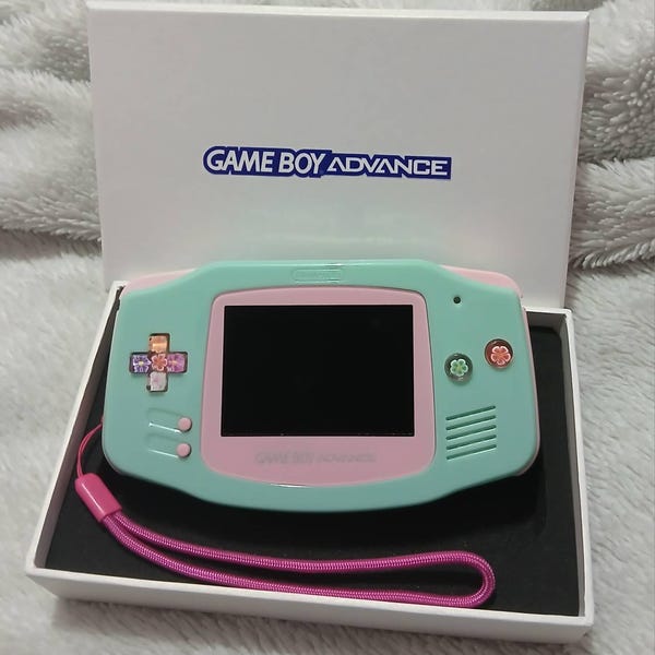 Custom Baby Blue Game Boy Advance: IPS Display, USB-C Rechargeable - Etsy