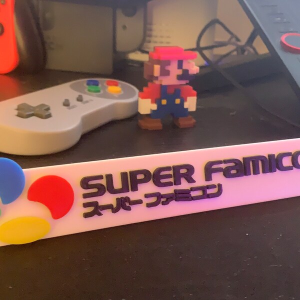 Super Famicom Logo Fridge Magnet/shelf Display - Retro 80s Video Games ...