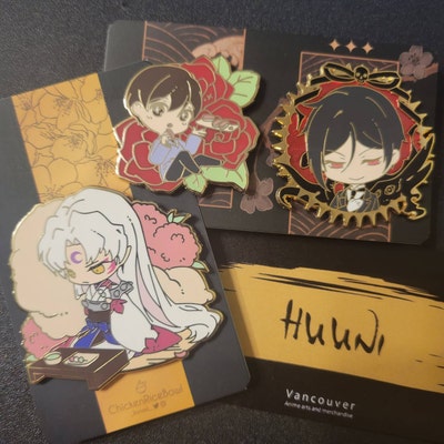 Black Butler Hard Enamel Pins Kuroshitsuji Ciel Sebastian Grell ...
