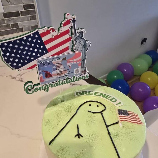 Permanent Resident Cake Topper | Green Card Cake Topper | Custom Cake ...