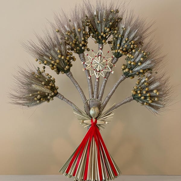 Tree Topper for Christmas.straw Stars.scandinavian Ornament.festive ...
