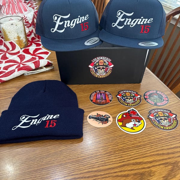 Custom Fire Station Cap 3D Puff Embroidered Firefighter - Any Color ...